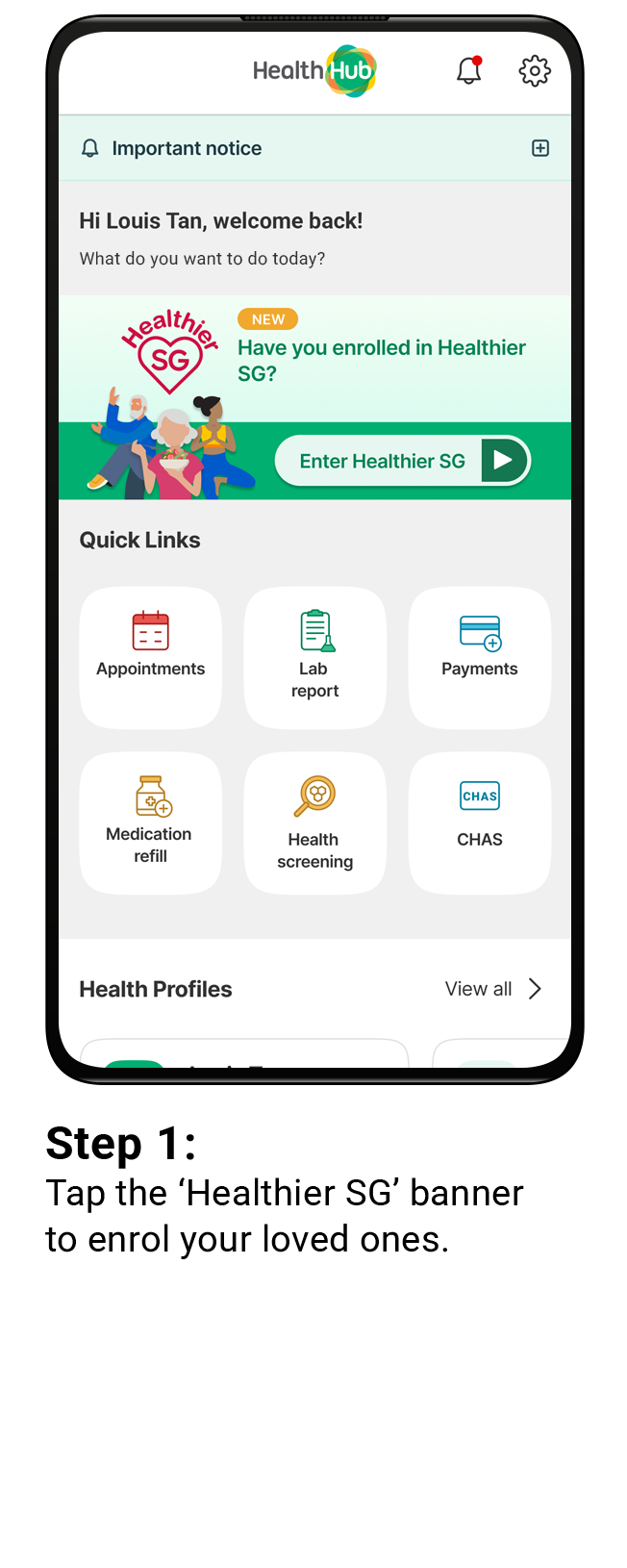 Healthier SG | Enrol via HealthHub